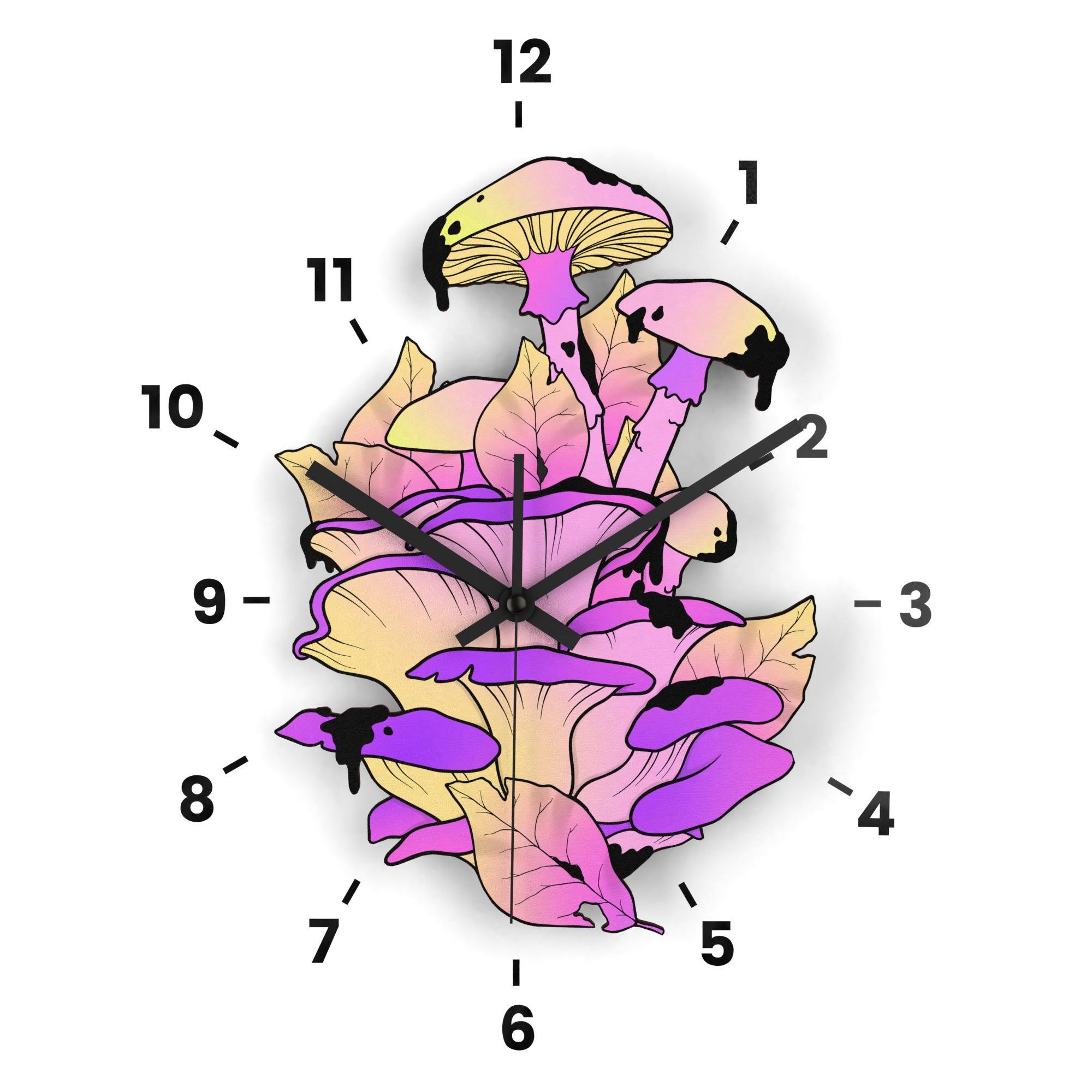ᐉ Годинник настінний Lex Altern Чарівні гриби деревяний Фіолетовий 9340605 • Краща ціна в