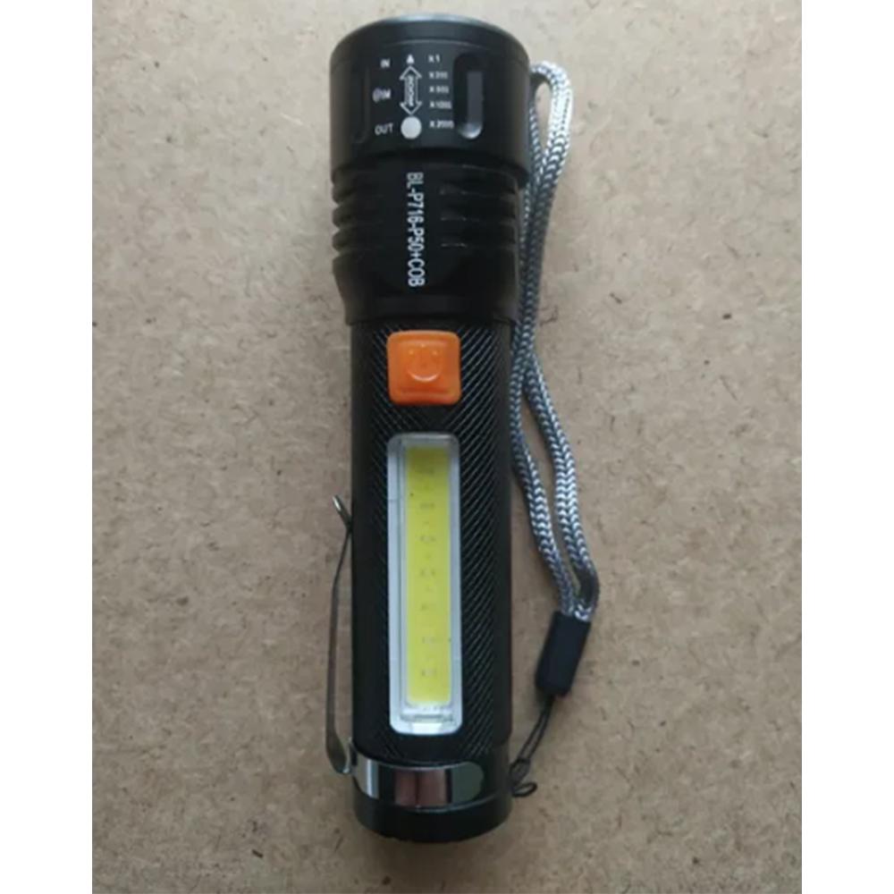 ᐉ Ліхтар металевий BL-P716-P50-COB Li-Ion USB Type-C Zoom Чорний • Краща ціна в Києві, Україні ...