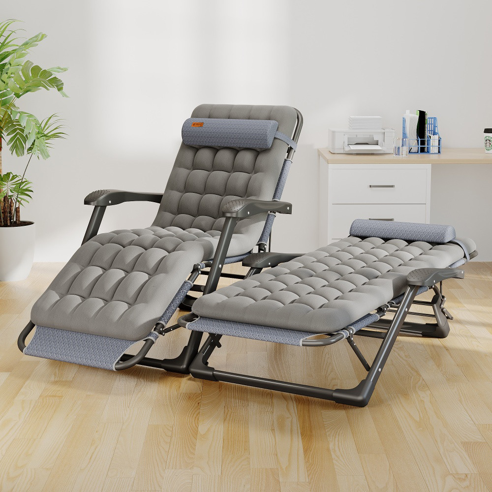 ᐉ Шезлонг розкладний WCG FCB-S03PP садовий з подушкою та матрацом Сірий (FCB-S03PP1) • Краща ...