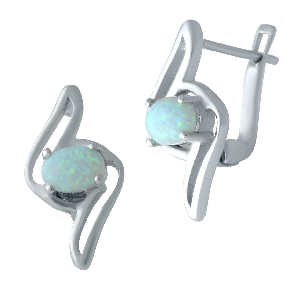 ᐉ Серебряные серьги с опалом 0,543ct (2010081) • Купить в Киеве ...