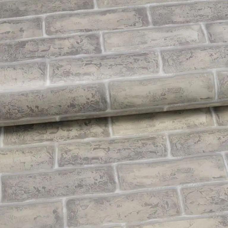 Шпалери паперові вологостійкі Континент 2161 під цеглу Сірий • Краща ...
