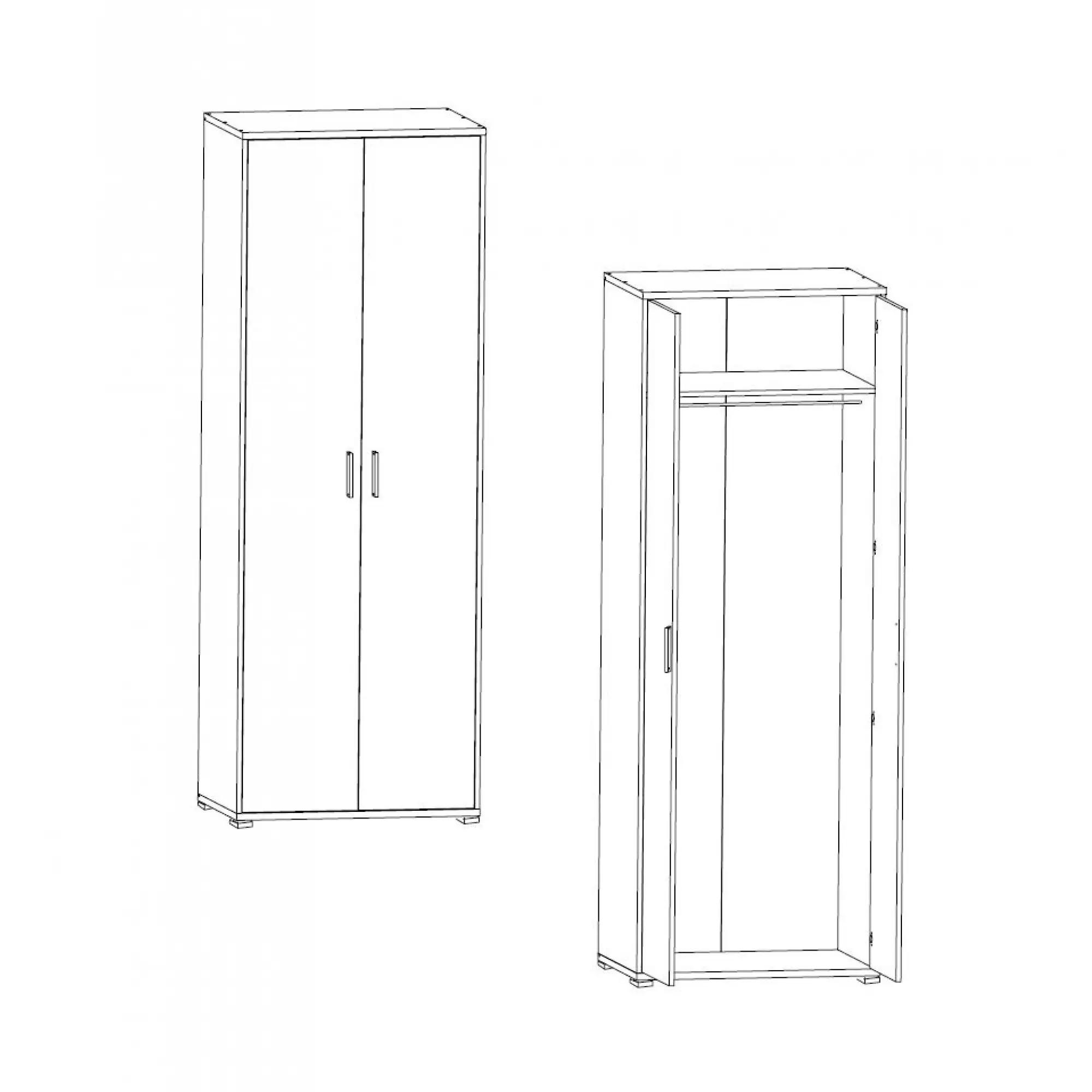 ᐉ Шафа дводверна Gerbor SZF 2D/79/220 Кабі з ламінованої ДСП Попелястий/Антрацит (20004911 ...