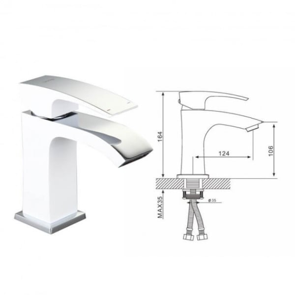 ᐉ Смеситель для умывальника Gappo Jacob G1007-8 Белый/Хром • Купить в Киеве, Украине • Лучшая ...