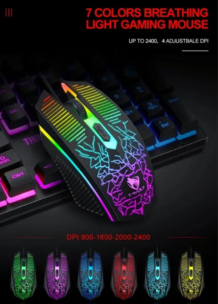 ᐉ Комплект ігровий T-Wolf TF400 4в1 клавіатура/мишка/навушники з ...