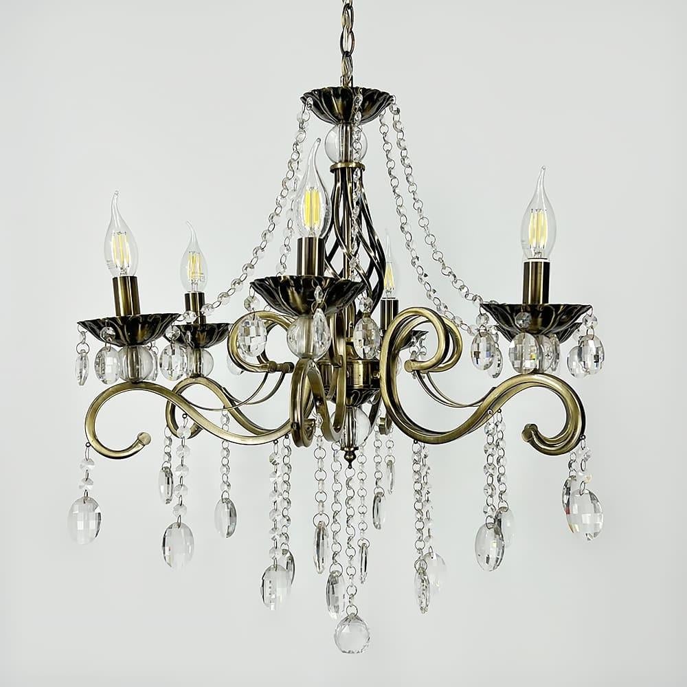 ᐉ Люстра-підсвічник на 6 ламп Ø 60 см Бронзовий (6071/6 AB) • Краща ...