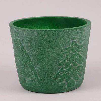 ᐉ Кашпо з цементу новорічне 18 см Зелений (39502) • Краща ціна в Києві ...