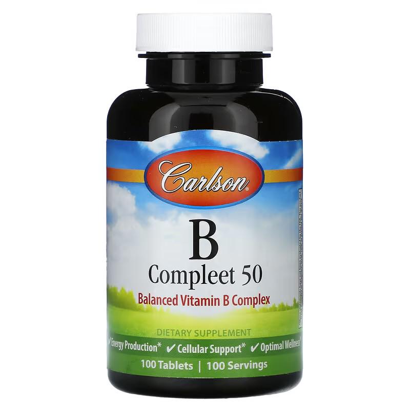 ᐉ Витамины группы В 50 Carlson B Compleet 50 100 таблеток • Купить в ...