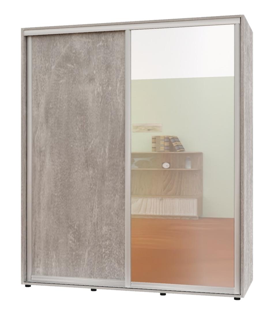 ᐉ Шкаф-купе двухдверный Комфорт Мебель ДСП/зеркало стандарт 200x45x210 ...