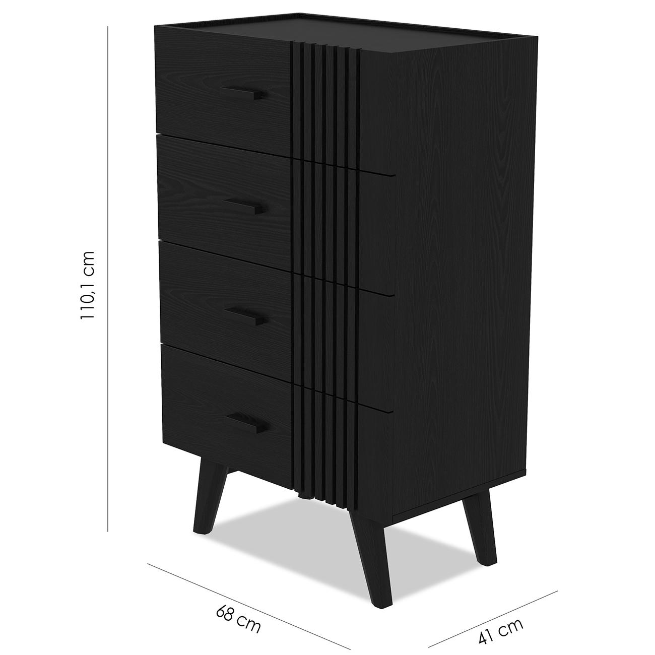 ᐉ Комод високий Maraline 4 шухляди Dendro Black diamond wood (15072 ...