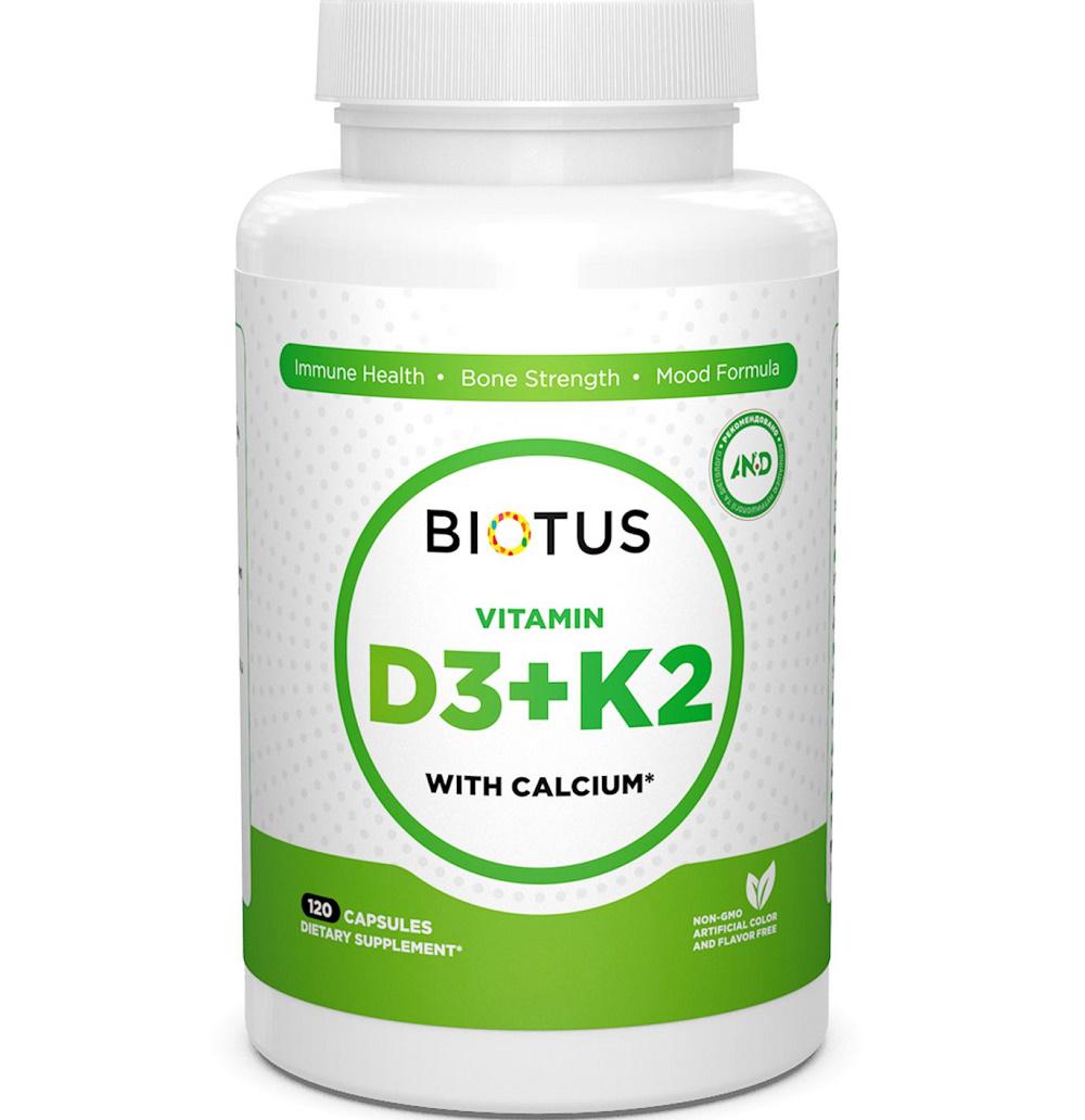 ᐉ Витамин D Biotus Vitamin D3 + K2 with Calcium 120 Caps (BIO-530951)
