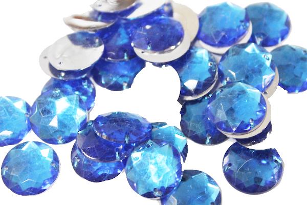 ᐉ Камни пришивные Кружок большой 18 мм 20 шт. Голубой