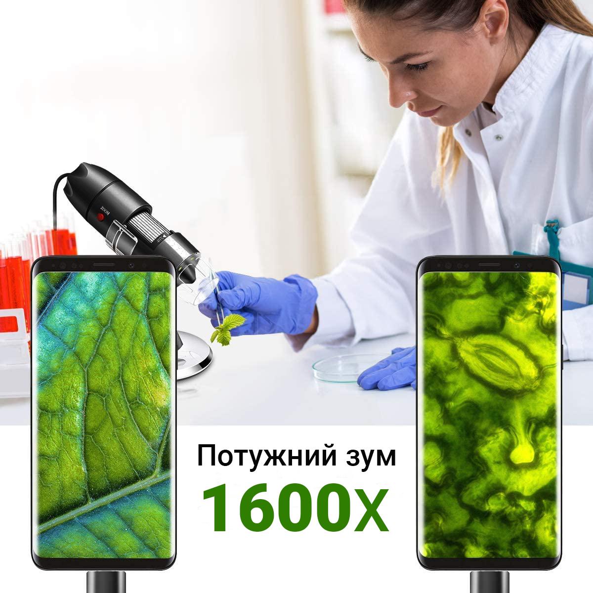 ᐉ USB микроскоп OEM DM-1600 электронный цифровой с увеличением 1600x ...