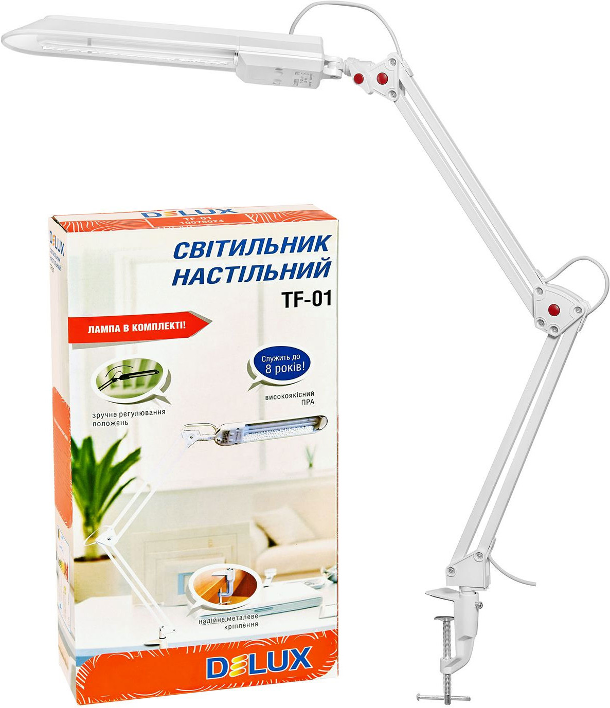 ᐉ Настольная лампа Delux TF-01 _G23 11W Белый (90015286)