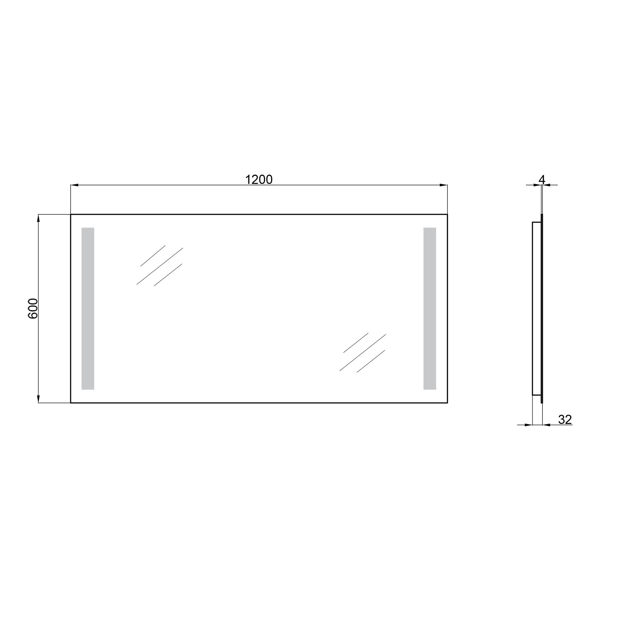 ᐉ Дзеркало Q-tap Mideya QT20783502W із LED підсвіткою 60x120 см (99275 ...