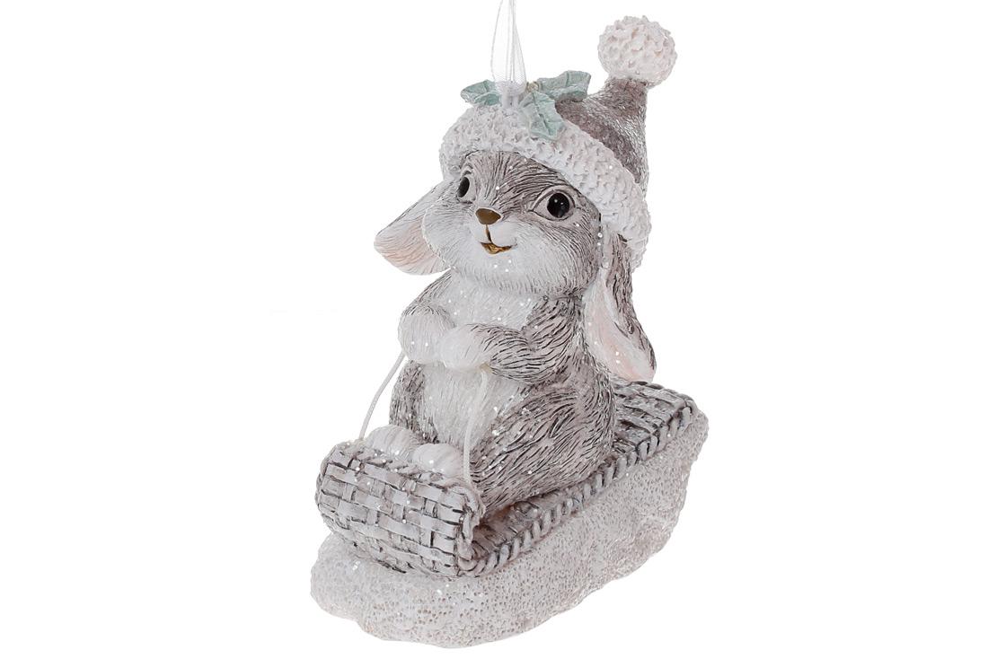 ᐉ Декоративная фигурка на подвесе BonaDi Кролик на санках 10,5 см (K07-244)