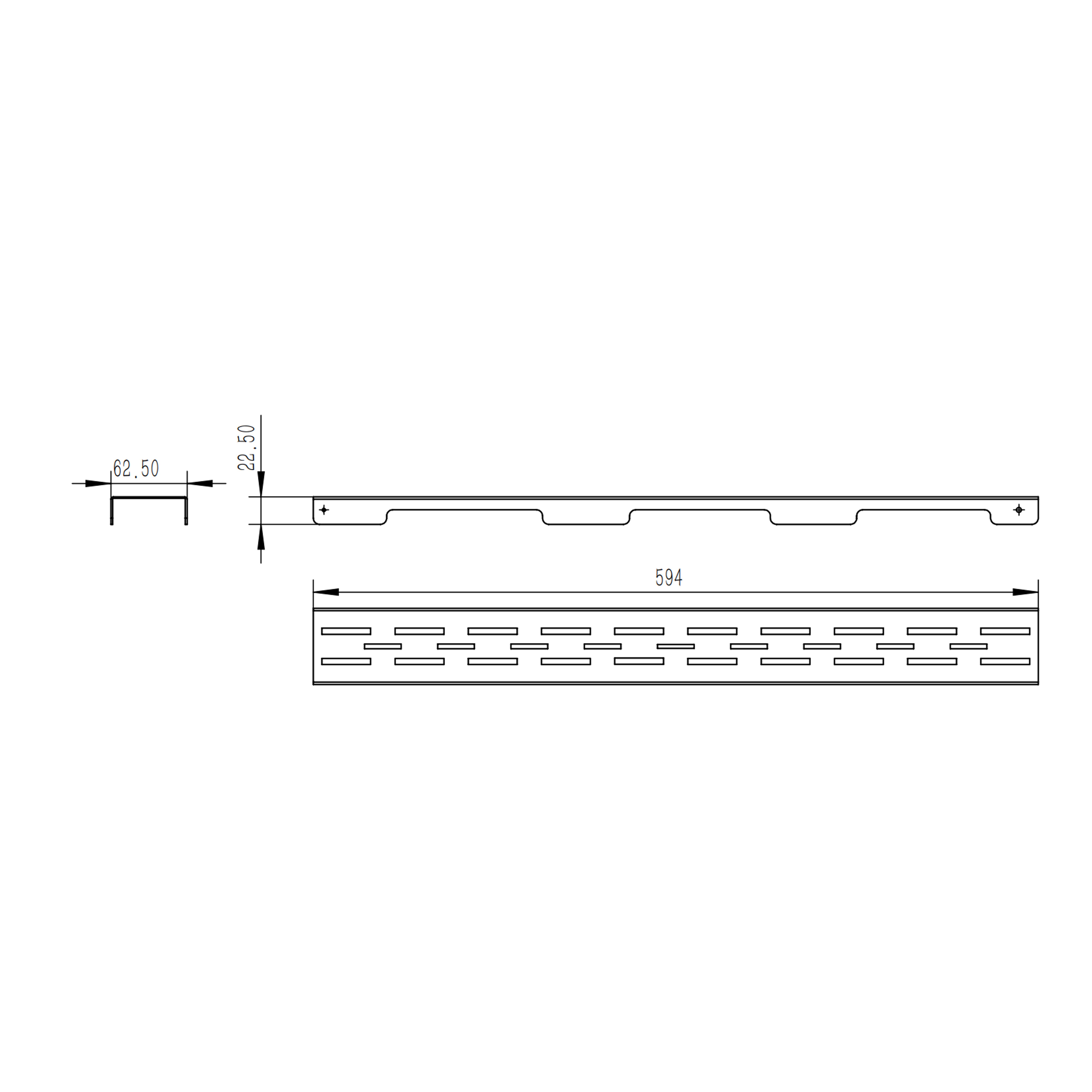 ᐉ Решетка для душевого канала Q-tap Grate QTGRATEBLAFD600 600 мм ...