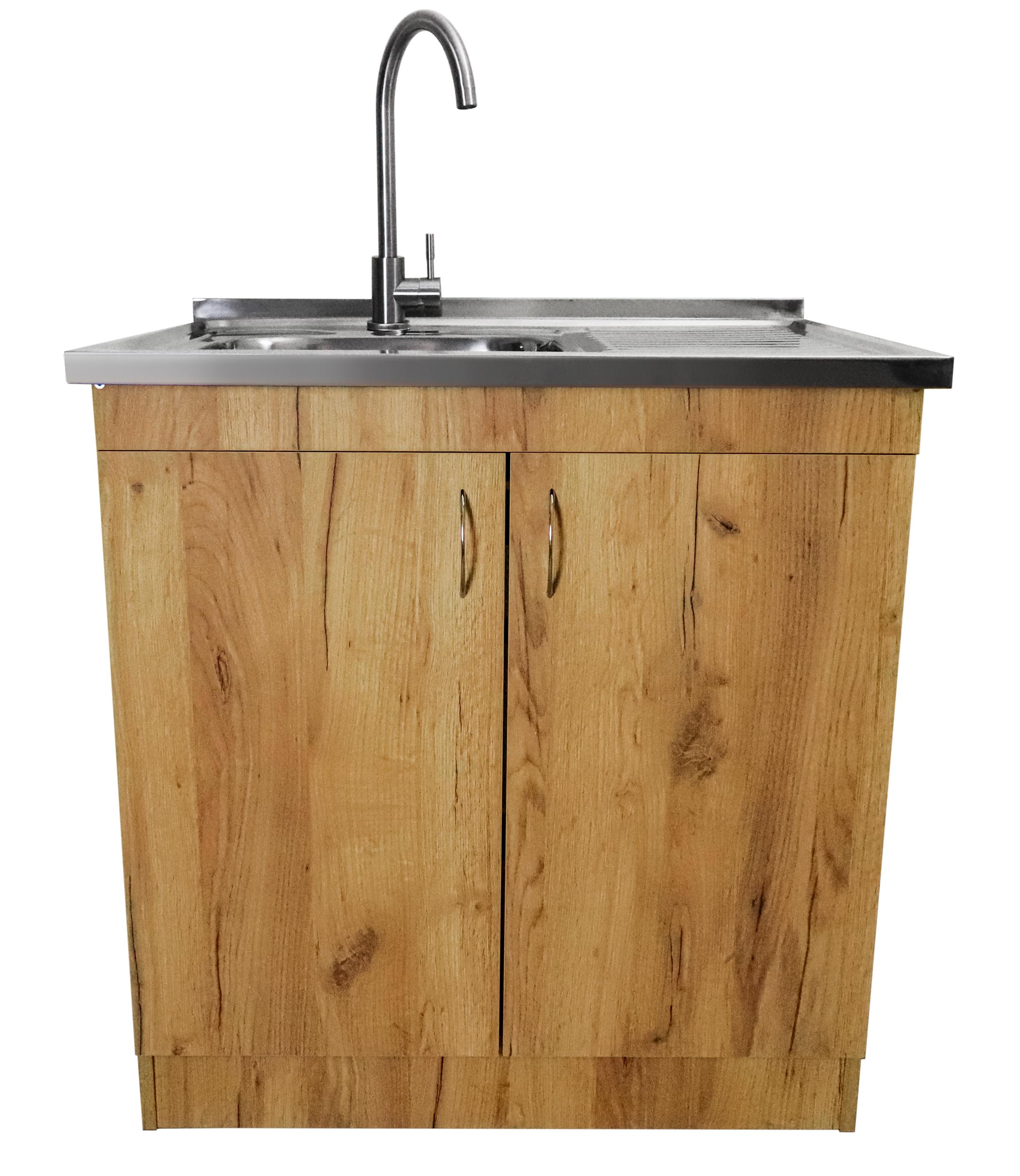 ᐉ Мийка з тумбою AQUAMILL VAVILON 80 люкс ліва/права та змішувач з нержавіючої сталі AquaMill ...