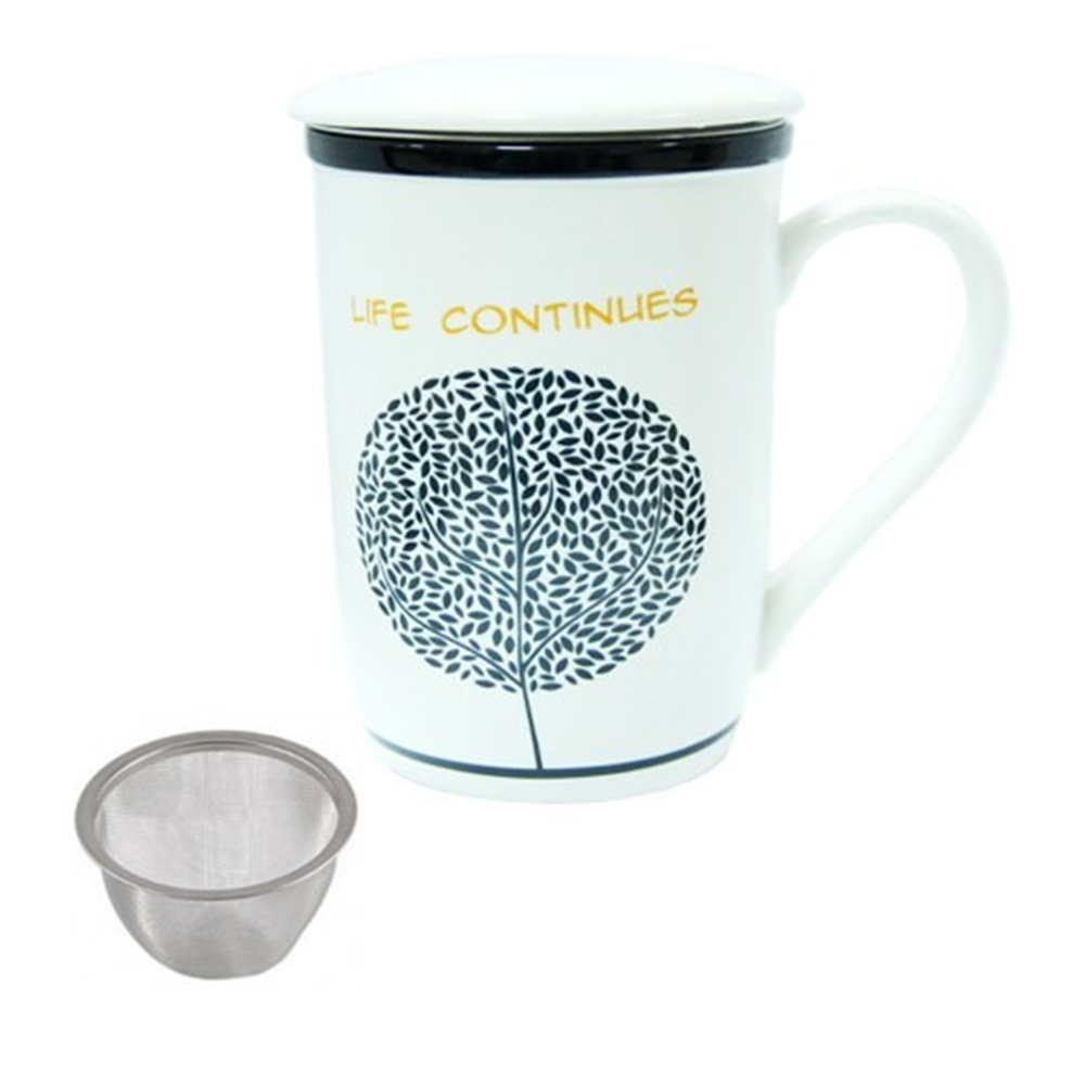 ᐉ Чашка з кришкою та ситечком Life Continues Дерево 3 350 мл • Краща ціна в Києві Україні