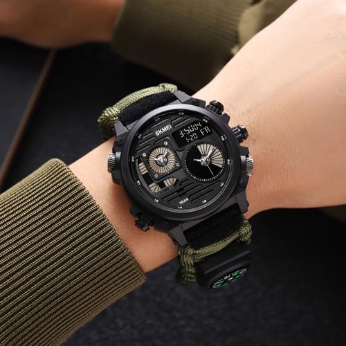 ᐉ Часы наручные Skmei 2202AG Compass с термометром и кресалом Black ...