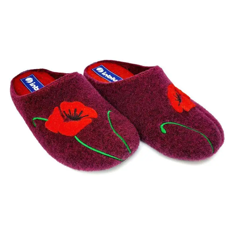 ᐉ Капці домашні Inblu жіночі маки 26,5-27 см р. 41 Сливовий (VG-2B-41 ...