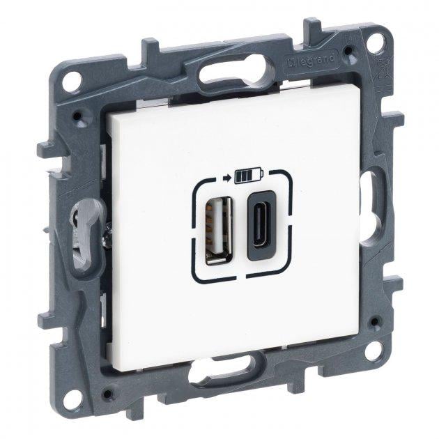 ᐉ Розетка USB Legrand 863140 Niloe Step пластиковая для врезного ...
