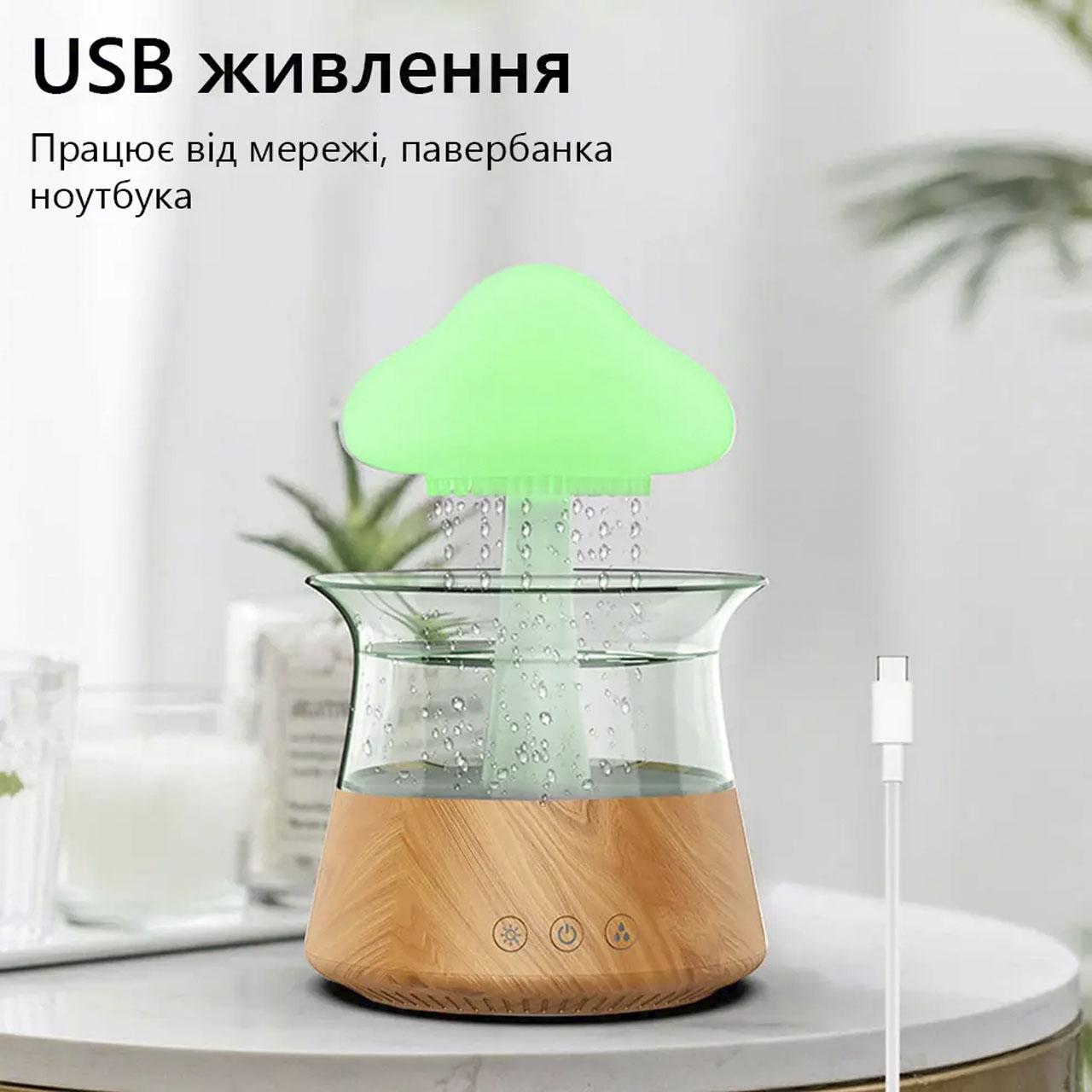 ᐉ Увлажнитель воздуха Rainforest гриб с эффектом дождя с подсветкой ...