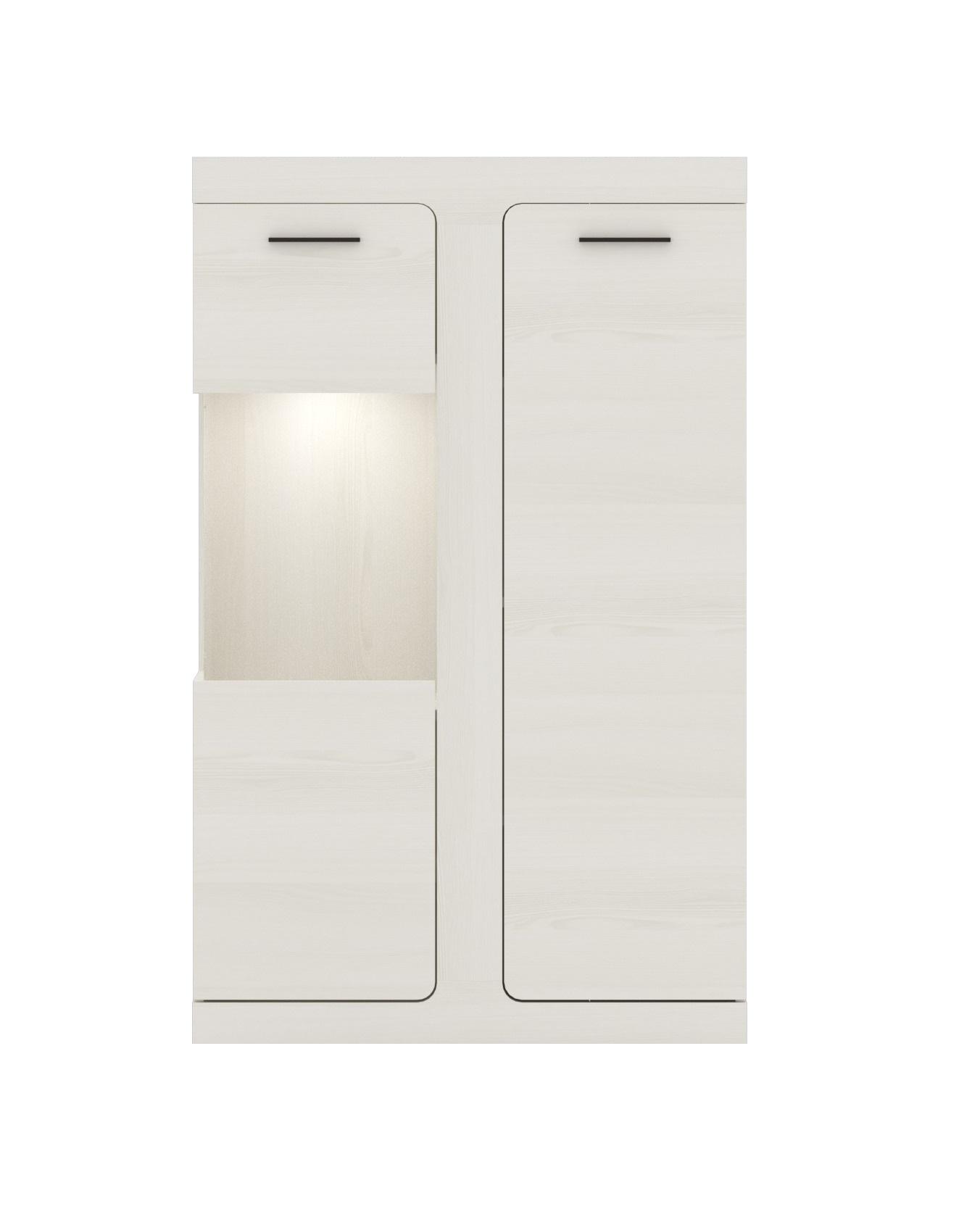 ᐉ Витрина с подсветкой MebiGrand Тотен REG1D1W 85 из ламинированной ДСП Ясень снежный (20006352)