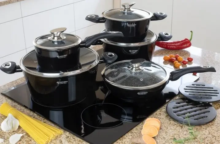 ᐉ Набор кухонной посуды Edenberg 12 пр. из алюминия с мраморным ...