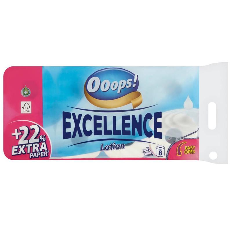 ᐉ Туалетная бумага Ooops! Excellence Lotion 3-х слойная 150 отрывов 8 ...
