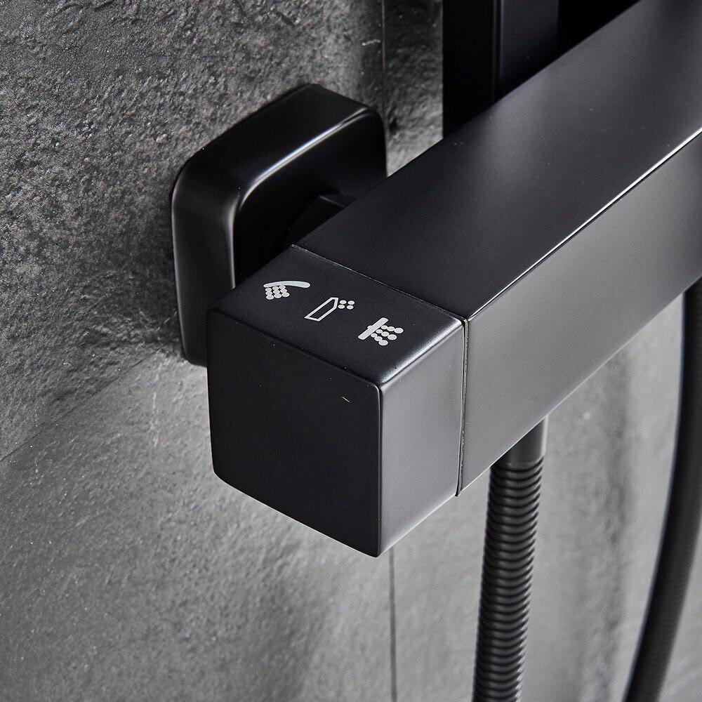 ᐉ Душевая колонна со смесителем Monsal Sentis Черный матовый (MSB01 ...