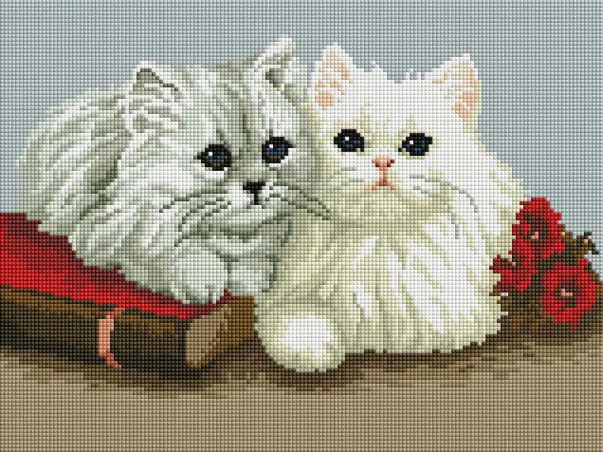 ᐉ Алмазна мозаїка SHLab Пухнасті Кошенята вишивка камінням DIY-ST407 ...