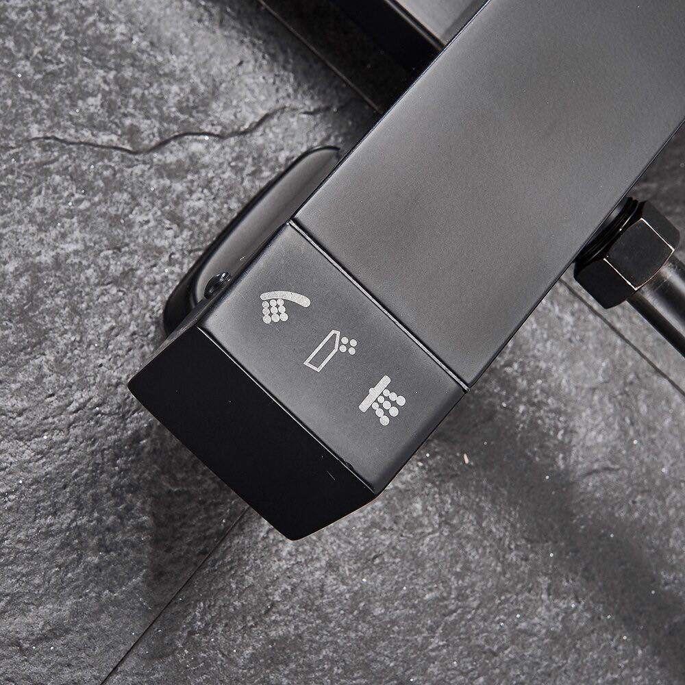 ᐉ Душевая колонна со смесителем Monsal Sentis Черный матовый (MSB01 ...