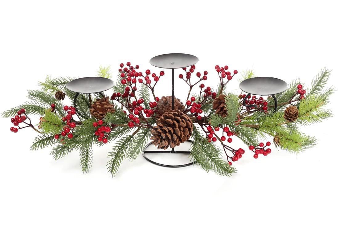 ᐉ Новогодний подсвечник на 3 свечи BonaDi (758-340) • Купить в Киеве, Украине • Лучшая цена в ...