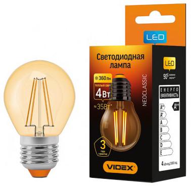 ᐉ Светодиодная лампа Videx Filament G45FА 4W E14 2200K 220V Бронзовый (VL-G45F-04142) • Купить в ...