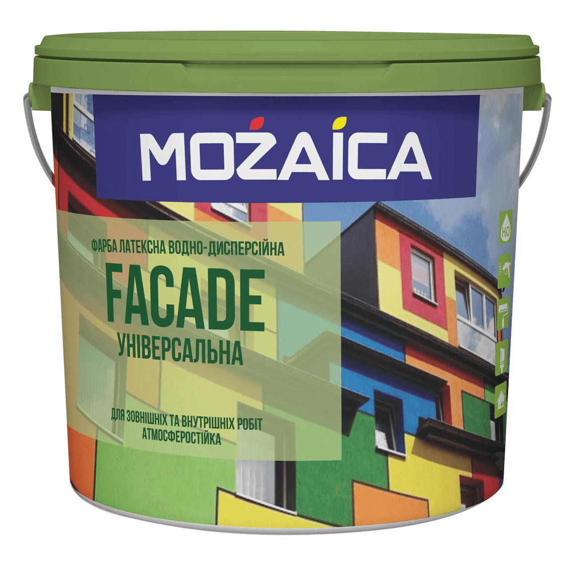 ᐉ Краска акриловая MOZAICA FACADE Универсальная 14 кг Белый матовый ...