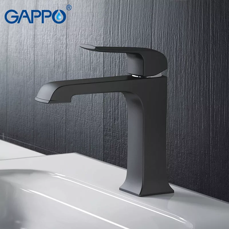 ᐉ Змішувач для раковини Gappo G1050 одноважільний Чорний • Краща ціна в Києві, Україні • Купити ...