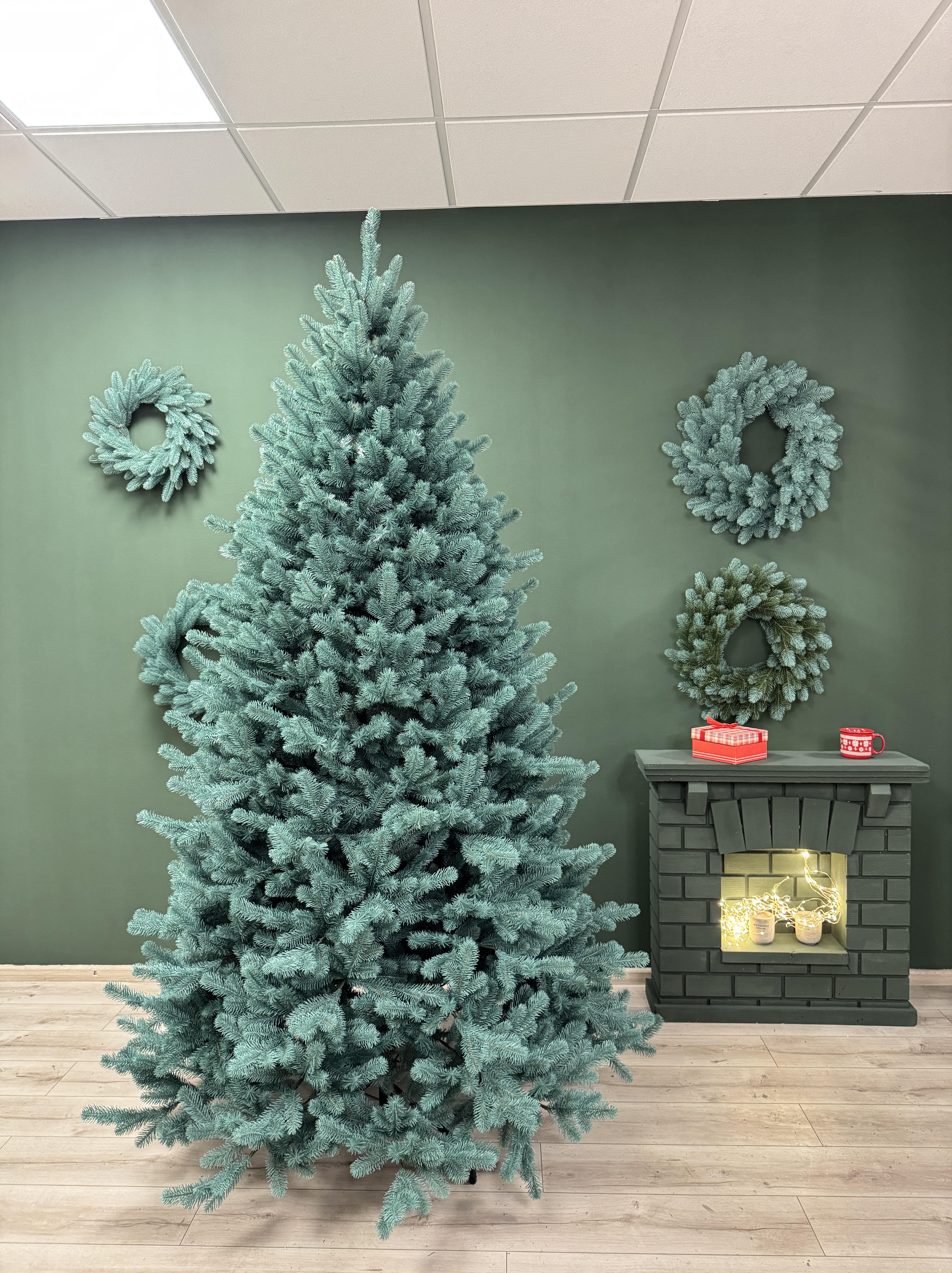 ᐉ Штучна ялинка Люксія лита 1,7 м з металевою підставкою Блакитний (YA67895903) • Краща ціна в ...