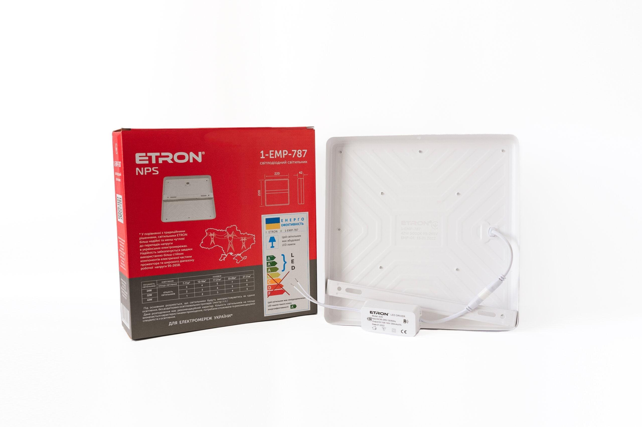 ᐉ Світильник світлодіодний ETRON NPS 42 Вт 5000 К ІР20 квадрат (21331 ...