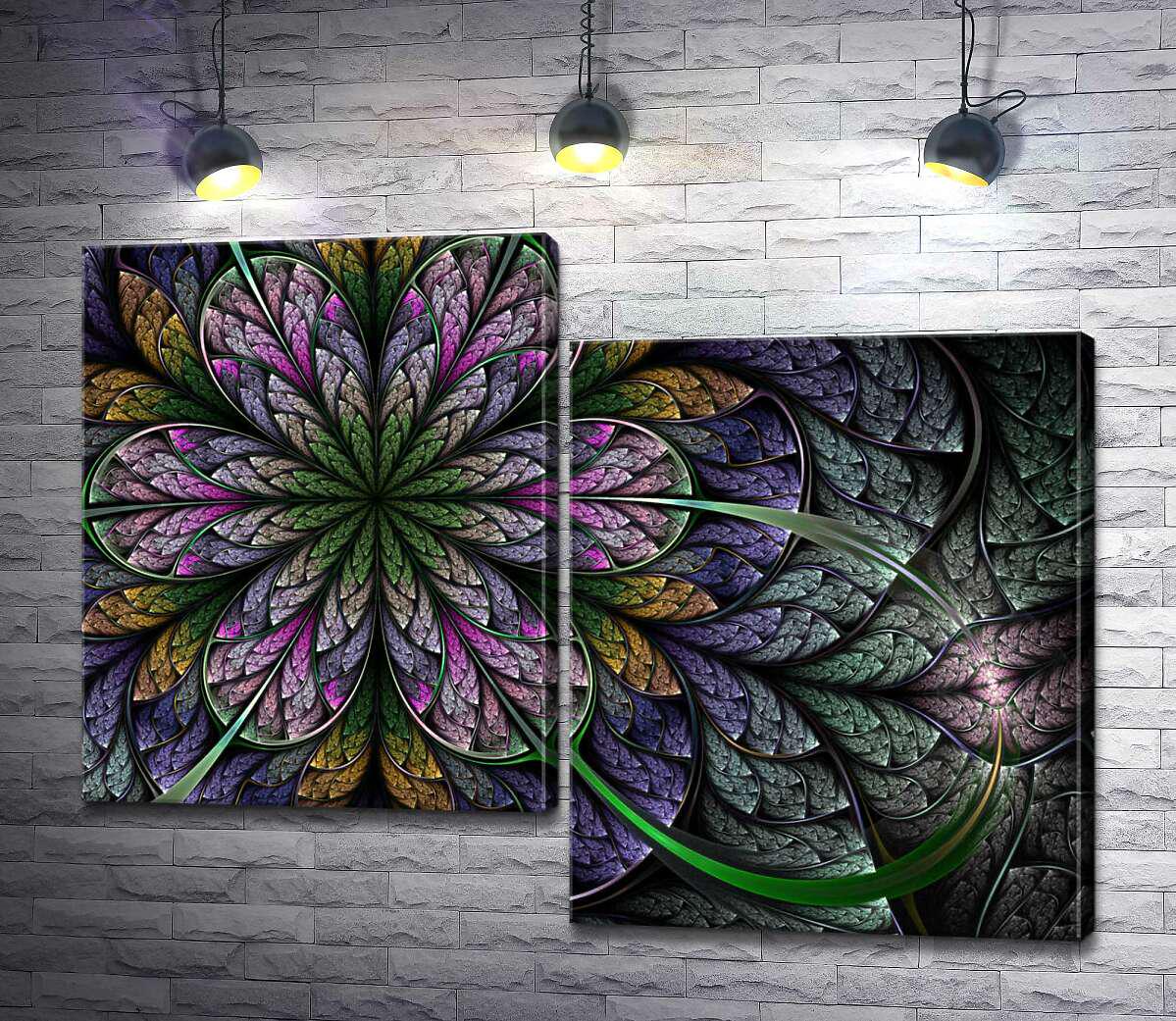 ᐉ Модульная картина ArtPoster Цветная мозаика слоев лепестков 100x76 см ...