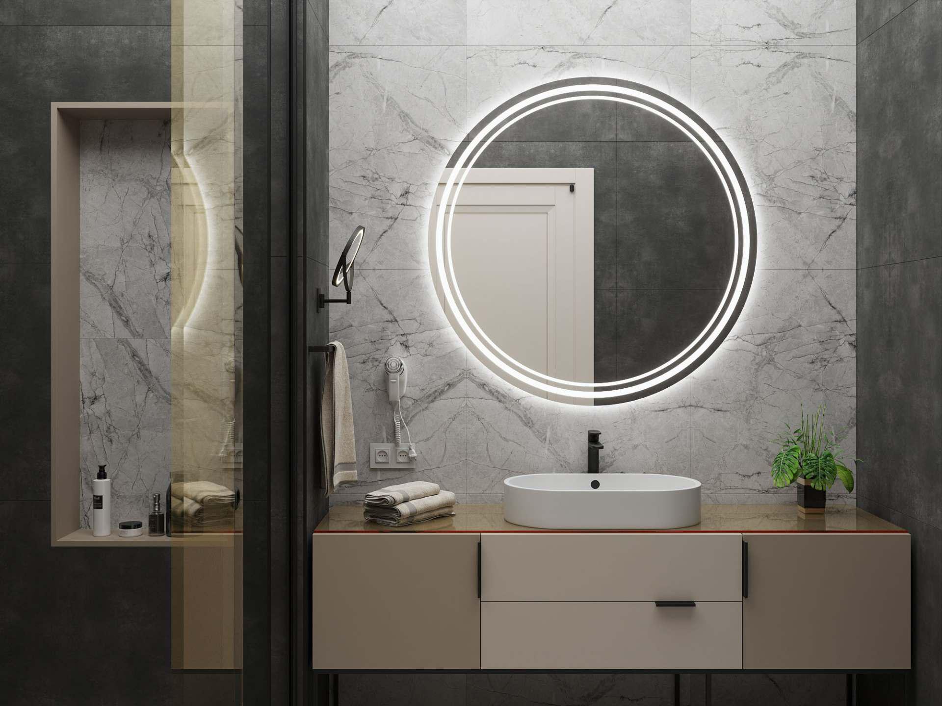 ᐉ Зеркало Dim Dzerkal Buno с Led подсветкой 80х80 см 13138 • Купить в