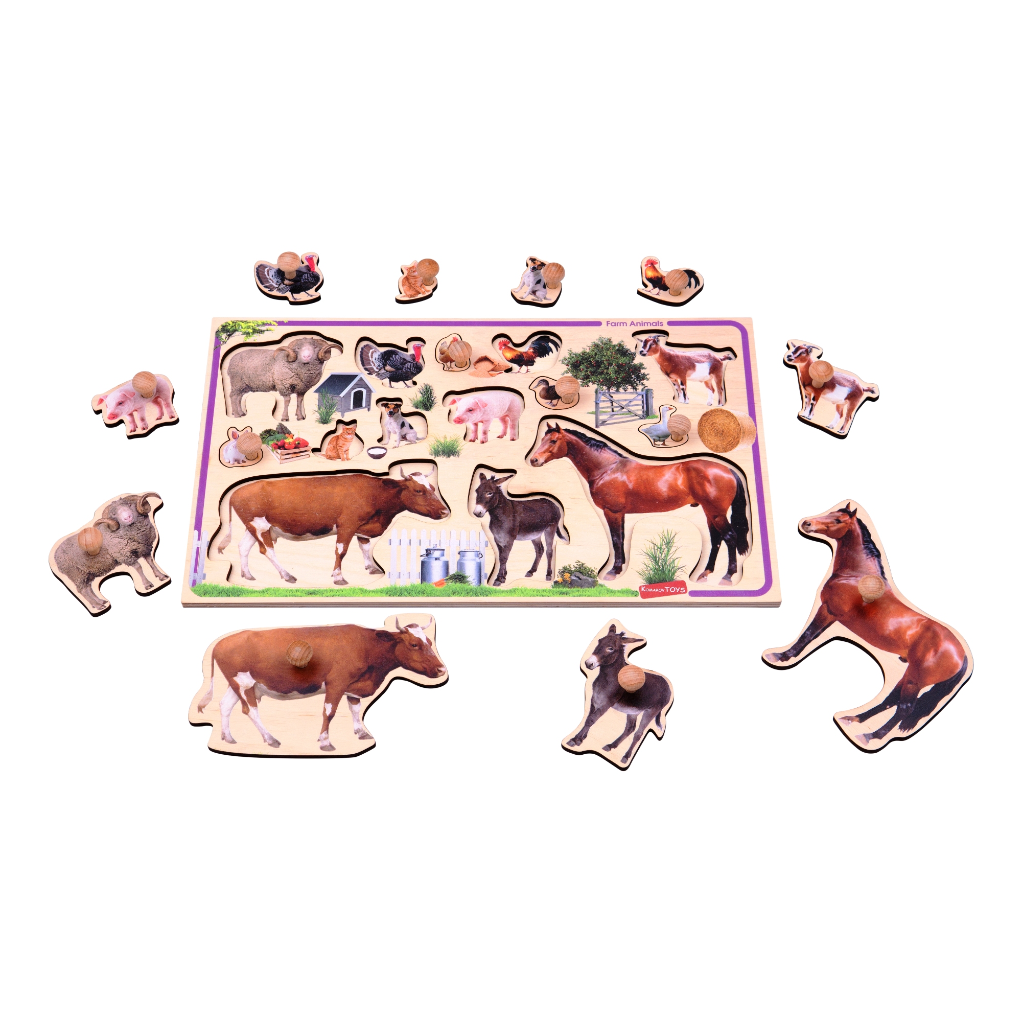 ᐉ Игрушка для детей Рамка вкладка Фермерские животные 14