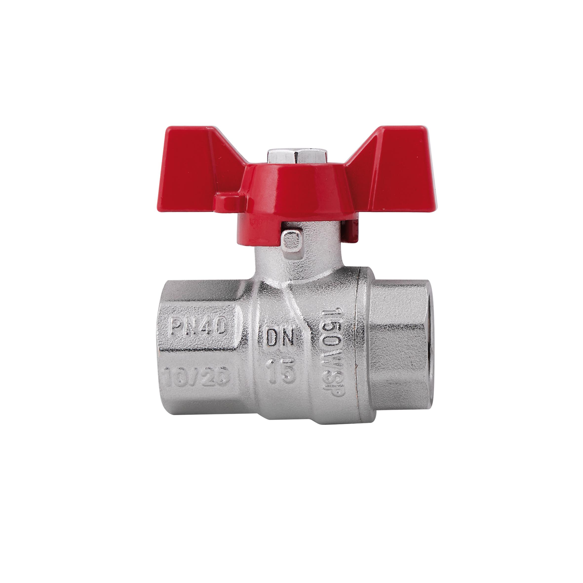 ᐉ Кран для труб SD Forte SF602W15 прямой никелированный бабочка 1/2 ...