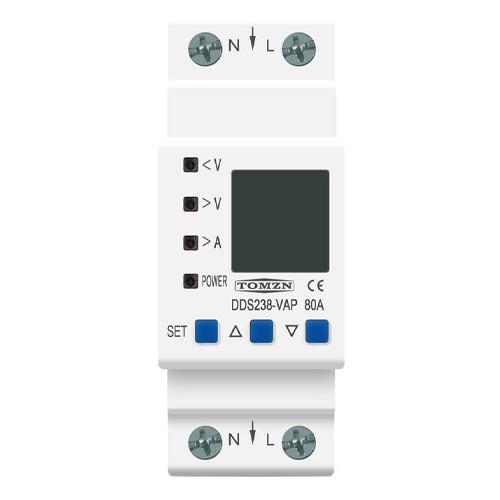 ᐉ Реле контроля напряжения и тока DDS238-VAP с жк 220 В 80 А 2din