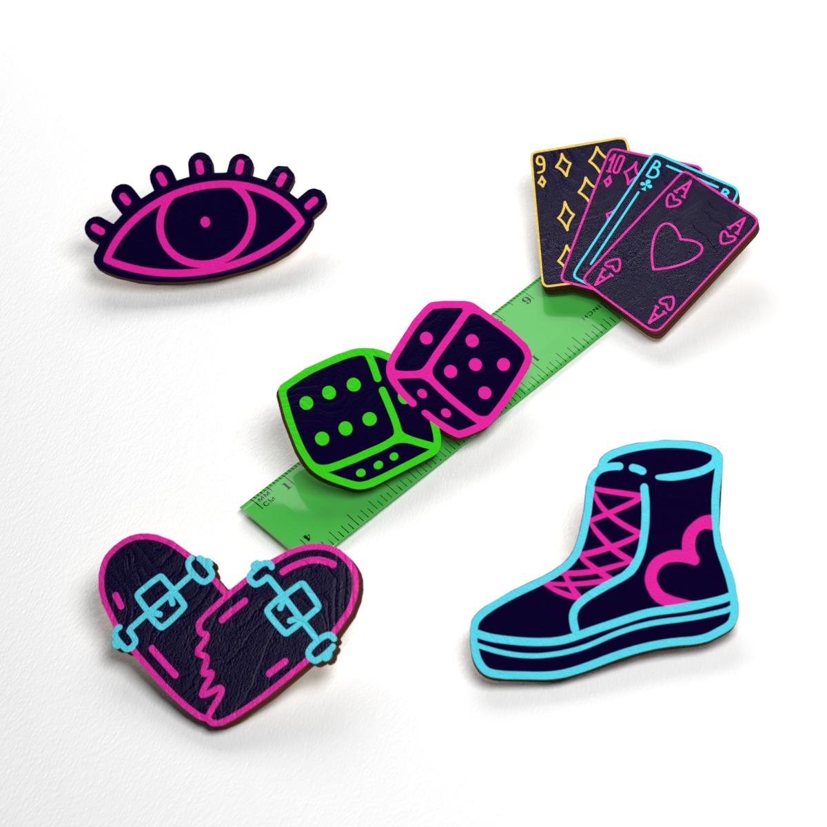 ᐉ Набір значків Lex Altern Рок зірка із дерева 5 шт • Краща ціна в Києві Україні • Купити в