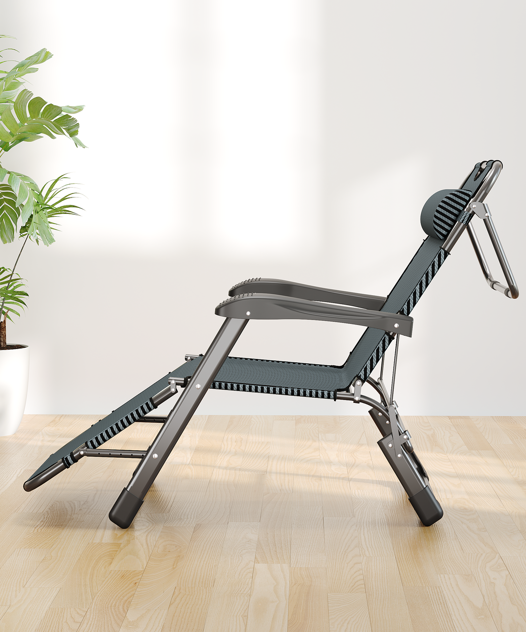 ᐉ Шезлонг раскладной WCG FCB-S01PP садовый с подушкой и матрасом Серый (FCB-S01PP1) • Купить в ...