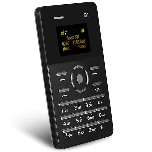 ᐉ Мини мобильный телефон Card Phone Q1 Black • Купить в Киеве, Украине ...