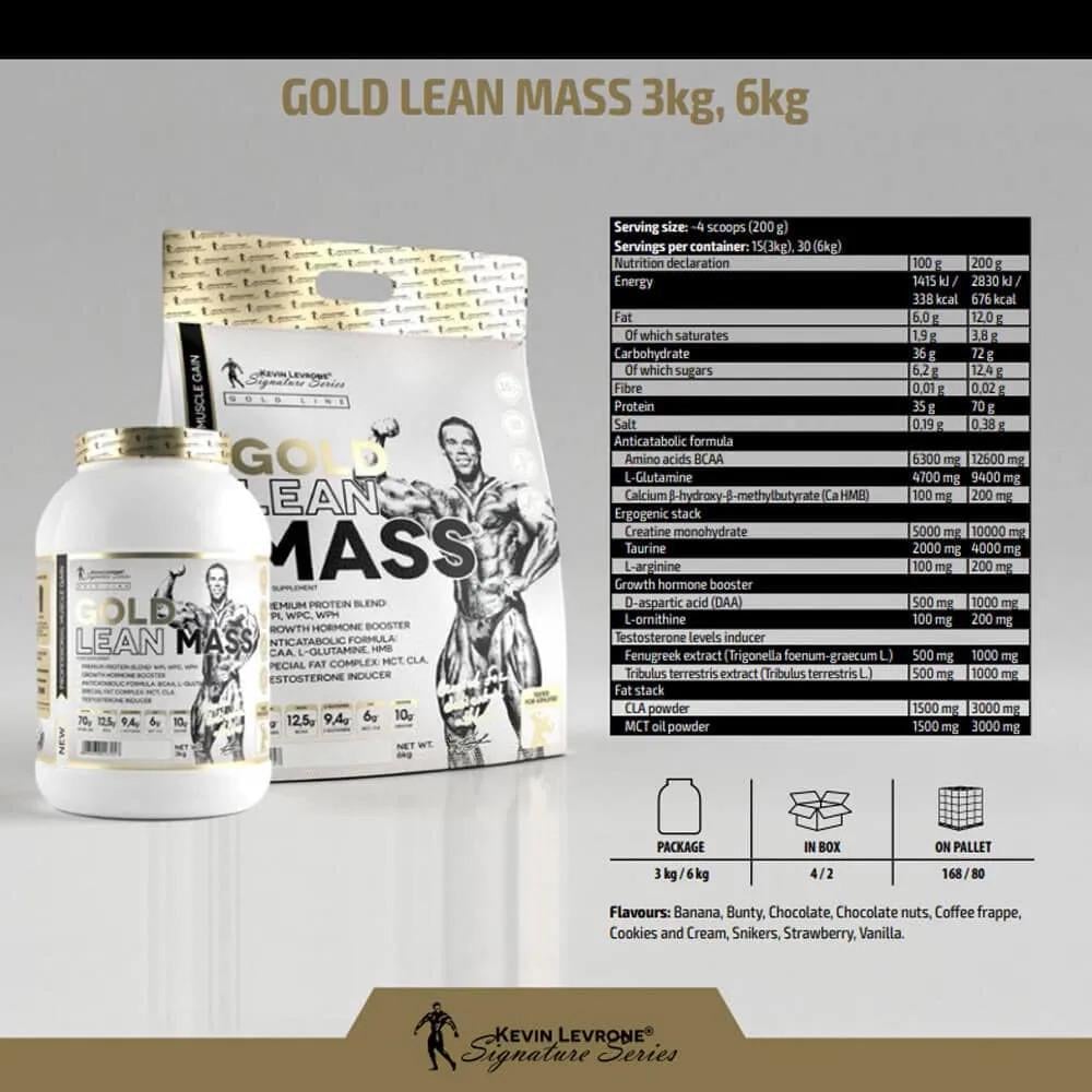 ᐉ Гейнер Kevin Levrone Gold Lean Mass Vanilla 1000 г • Краща ціна в ...