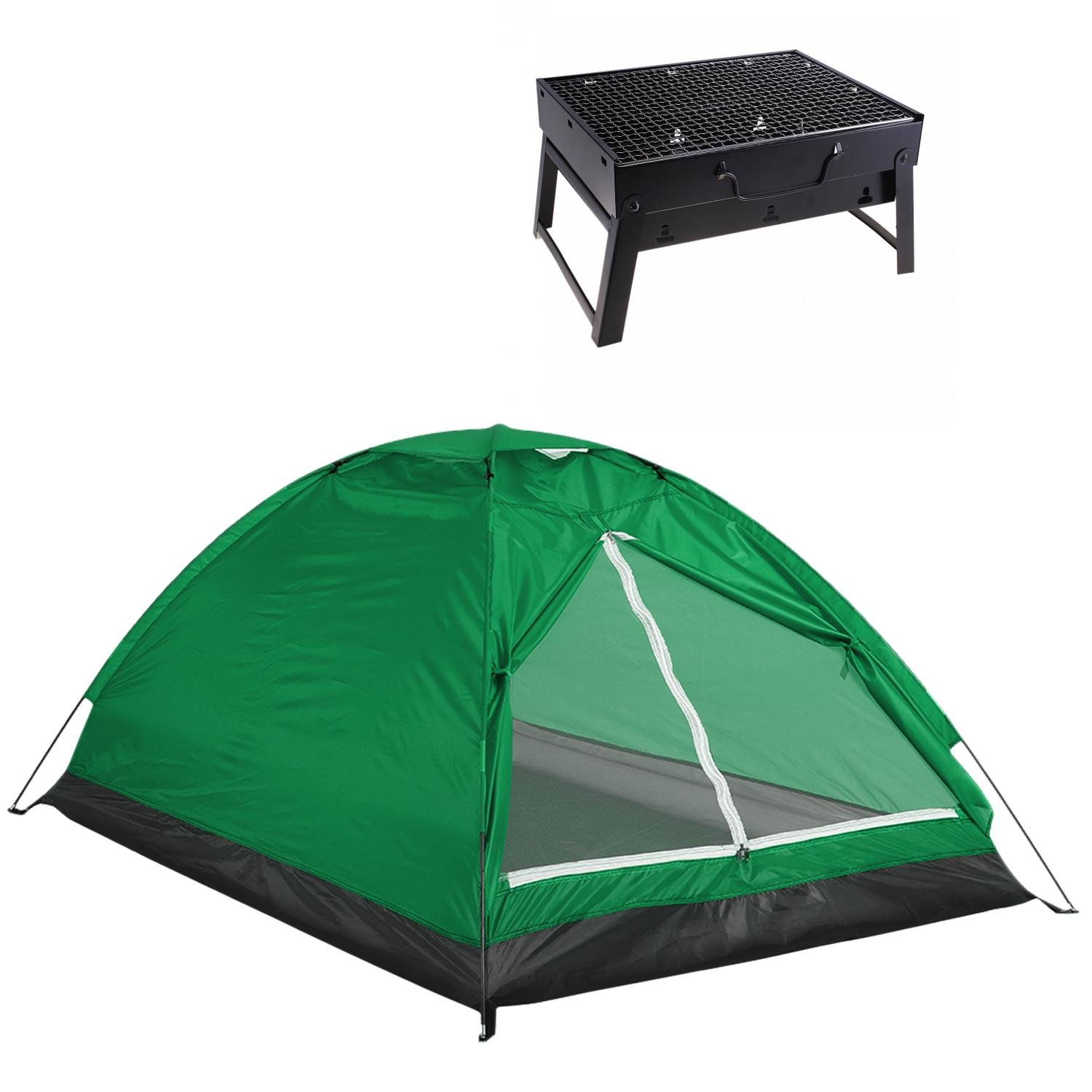 ᐉ Намет туристичний 4 місний Soft Tent одношаровий з сумкою москітною сіткою та мангал складаний