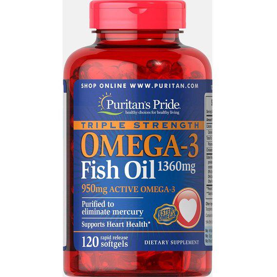 ᐉ Омега 3 Puritan's Pride Triple Strength Omega-3 Fish Oil 1360 мг/950 ...