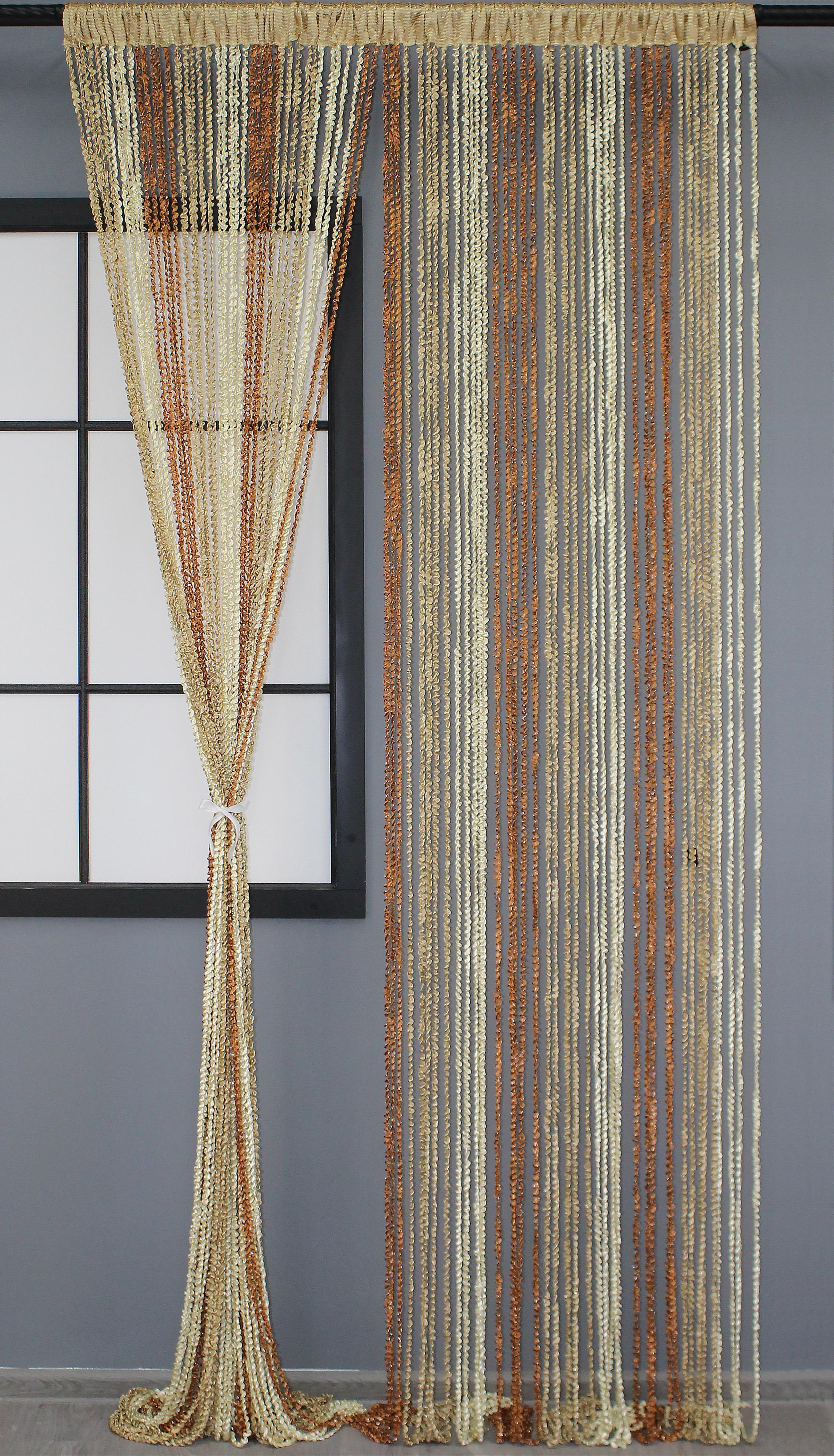 ᐉ Шторы-нити спираль с люрексом 300х300 см Разноцветный (61-016 ...